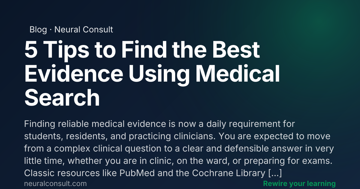 5 Tips to Find the Best Evidence Using Medical Search | Neural Consult